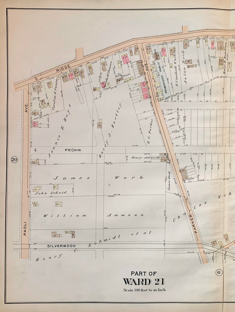 Roxborough Map Original 1911 City of Philadelphia Atlas - Etsy