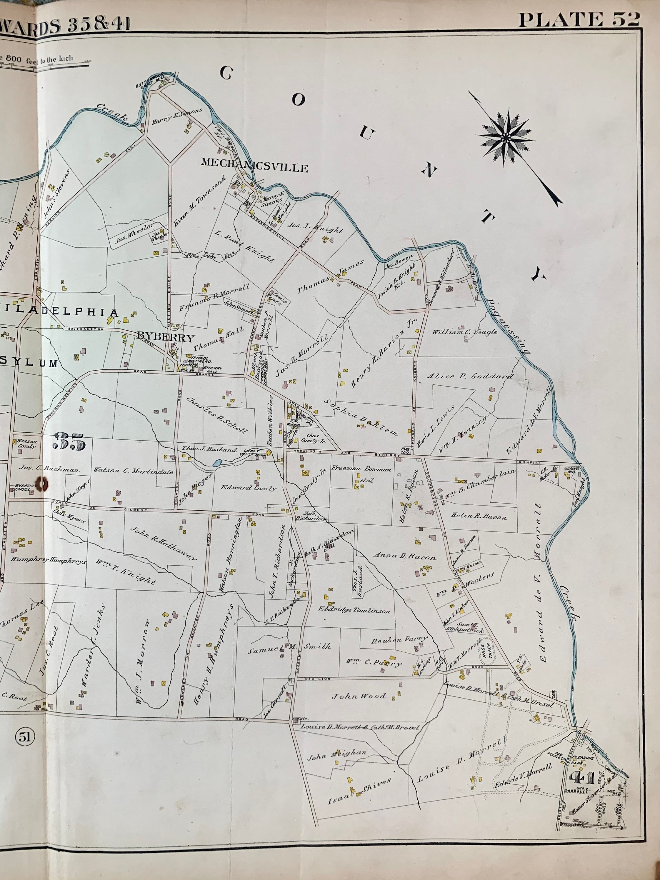 Somerton Map Byberry Map Original 1910 City of Philadelphia - Etsy