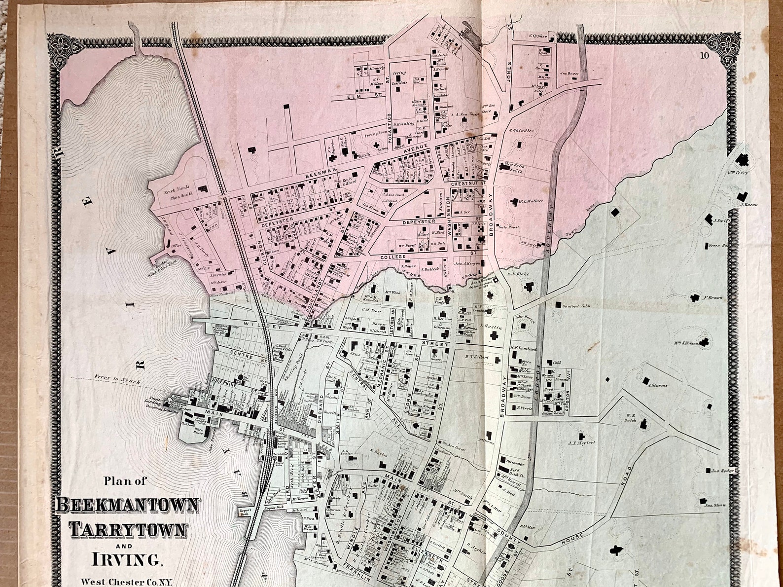 Beekmantown, Tarrytown, Irving Map, Original 1867 New York Atlas Map ...