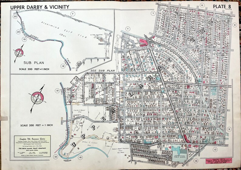 Drexel Hill Map, Original 1942 Upper Darby Atlas, - Etsy