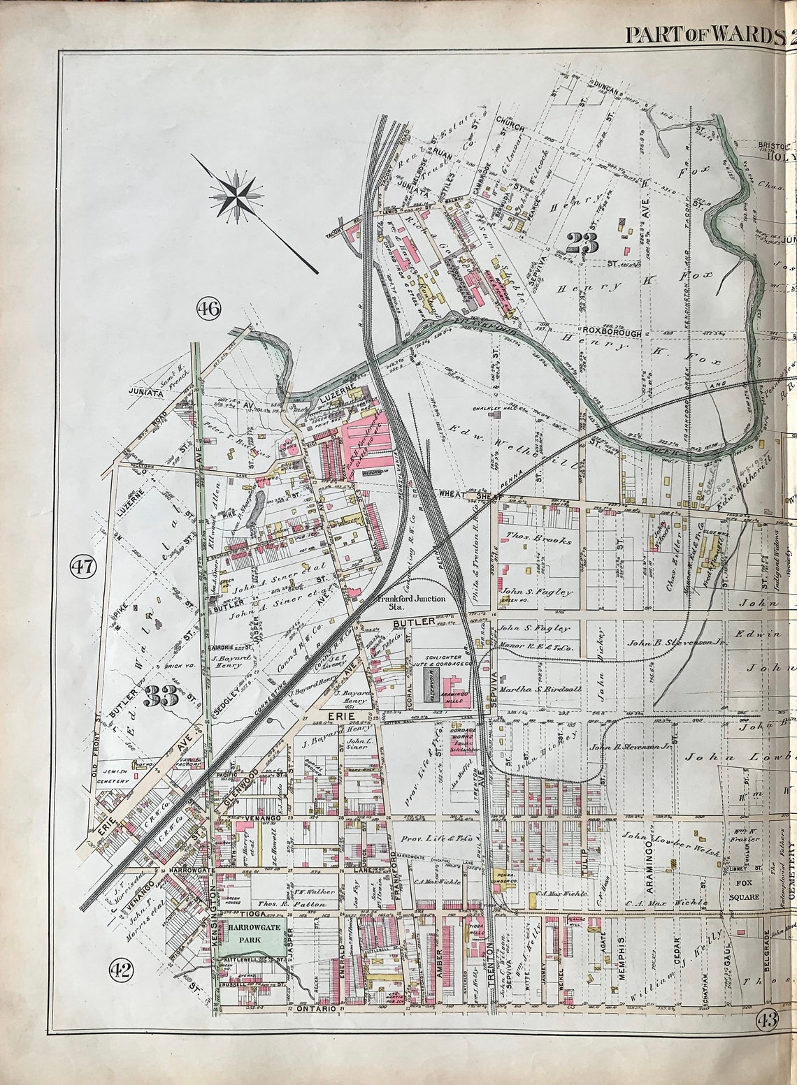 Port Richmond Map, Juniata Park Map, North Philadelphia Map, Original ...
