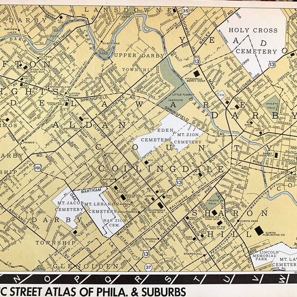 Upper Darby Map - Etsy