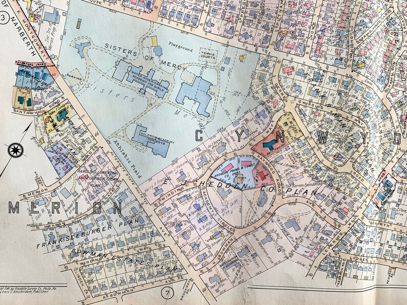 Bala Cynwyd map Original 1961 Main Line Pennsylvania Railroad | Etsy