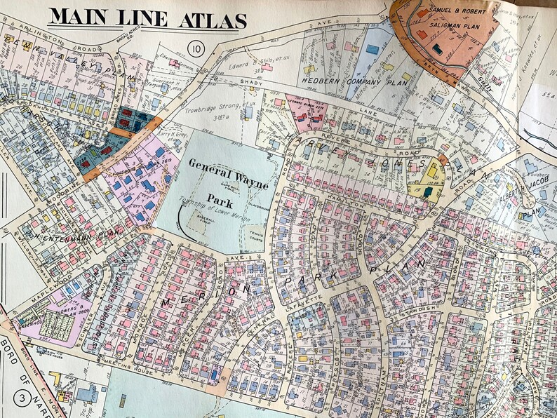 Bala Cynwyd Map Original 1961 Main Line Pennsylvania Railroad - Etsy
