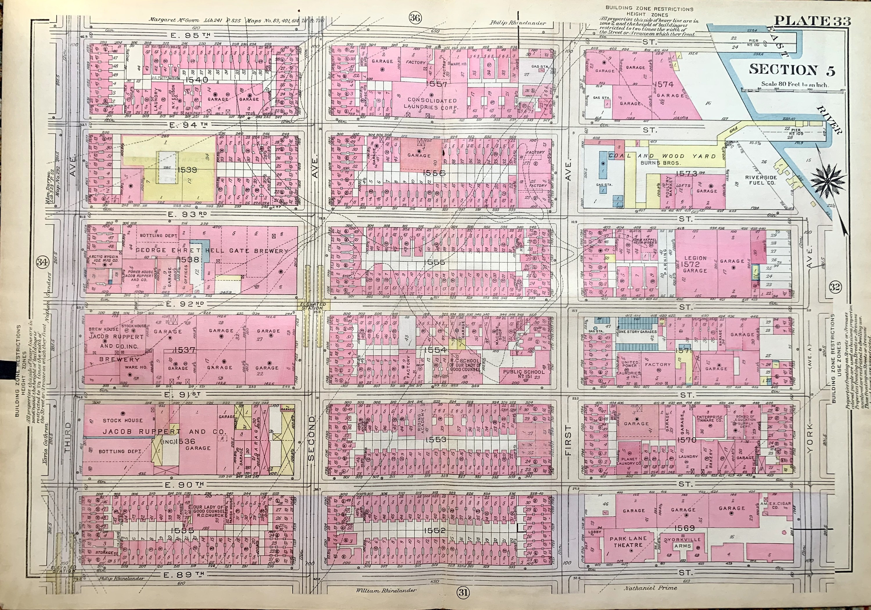 Upper East Side Map Original 1930 Manhattan Borough Atlas - Etsy