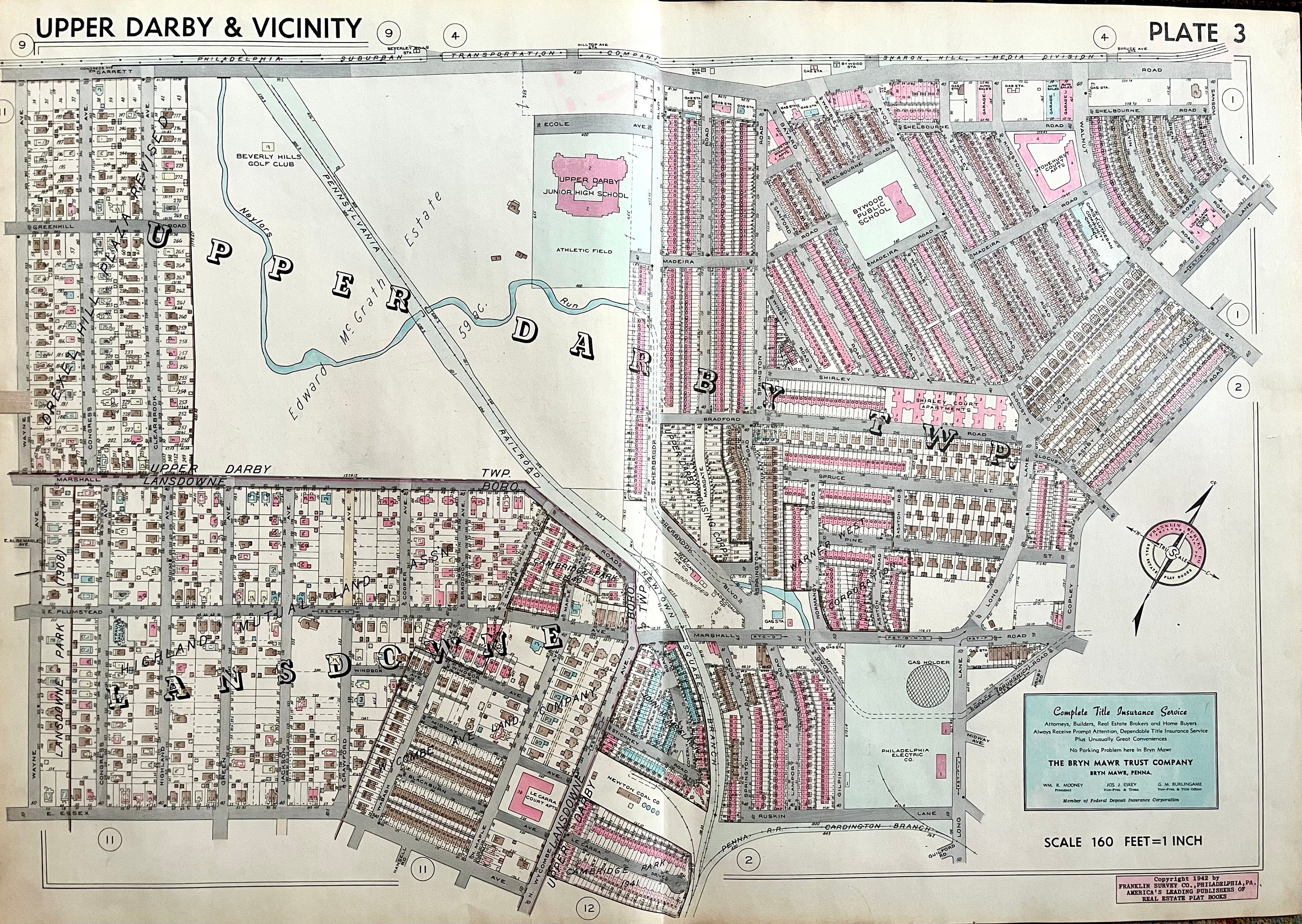 Lansdowne Map, Original 1942 Upper Darby Atlas, Barclay Square - Etsy