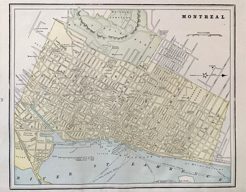 Montreal Map, Original 1895 Crams Atlas, Toronto Map - Etsy Montreal Map, Original 1895 Crams Atlas, Toronto Map - Etsy