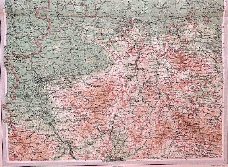Germany Map, Original 1922 Times Atlas, Berlin, Hamburg, Düsseldorf ...