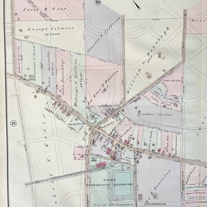 Roxborough Map, Original 1911 City of Philadelphia Atlas, Shawmont Map ...