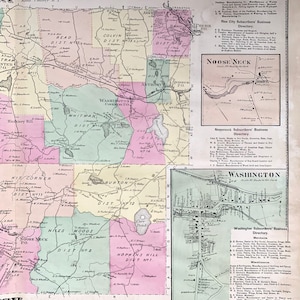 Coventry Map, Original 1870 Rhode Island Atlas, East Greenwich Map ...