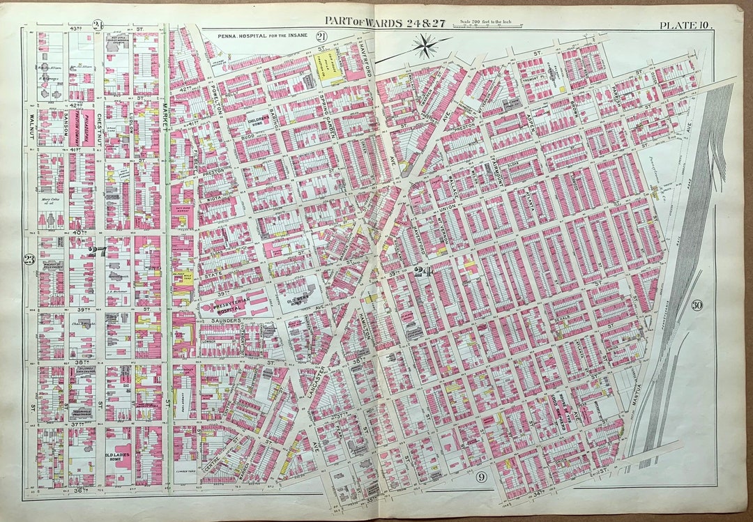 West Philadelphia Map, Original 1895 Atlas Map, University City ...