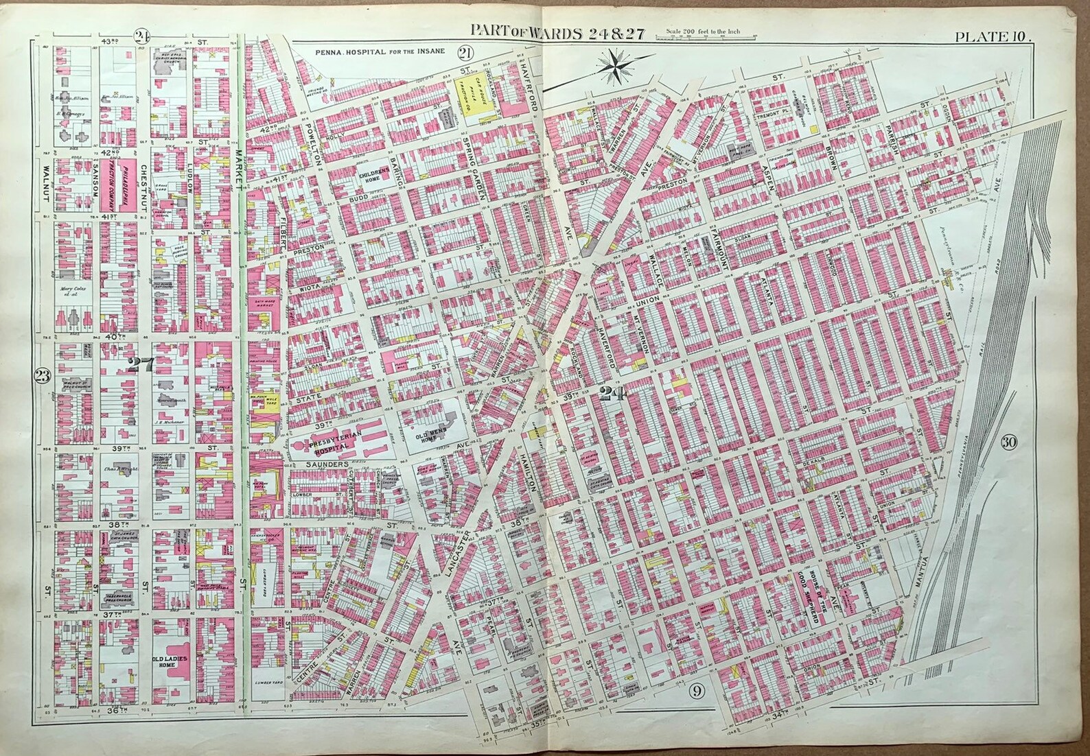 West Philadelphia Map Original 1895 Atlas Map University - Etsy