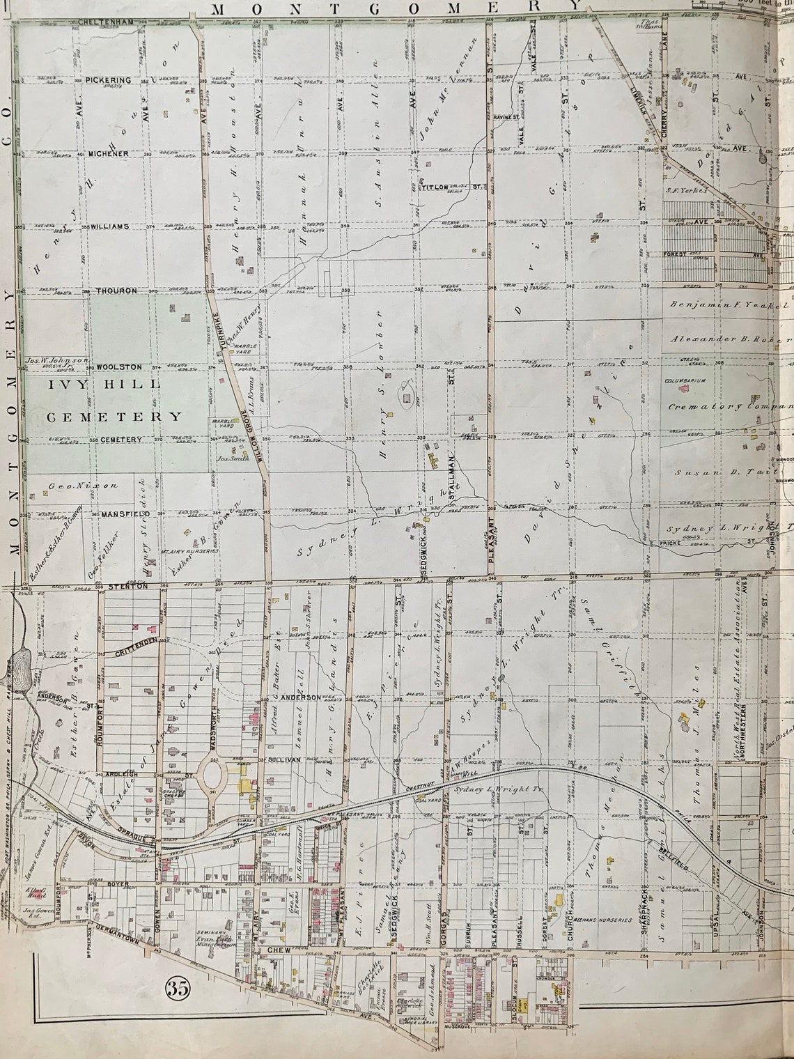 East Mount Airy Map Ivy Hill Map West Oak Lane Map Original - Etsy
