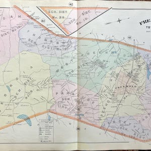 Freehold Township Map, Original 1889 Monmouth County Atlas, Millhurst ...