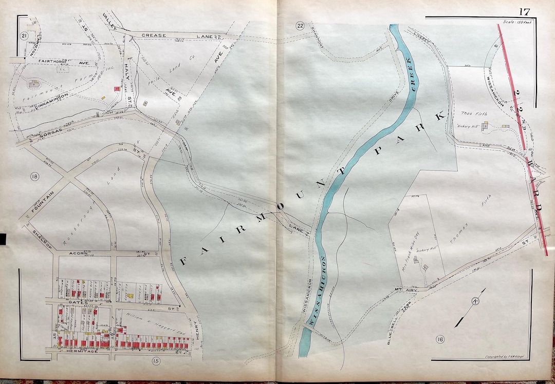 Roxborough Map, Original 1929 Ward 21 Philadelphia Atlas, Manayunk ...