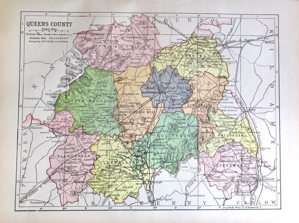 Queens County 1902 Atlas of Ireland Map Cullenagh - Etsy