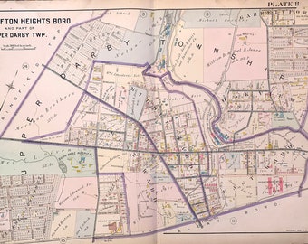 Upper Darby Map | Etsy