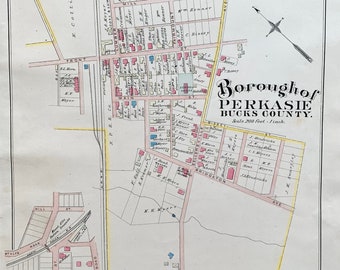 Antique Yardley Map Original 1886 North Pennsylvania Railroad | Etsy