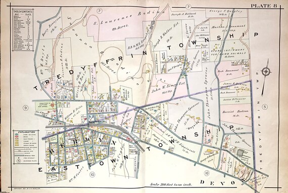 Berwyn Map Original 1912 Pennsylvania Main Line Railroad - Etsy