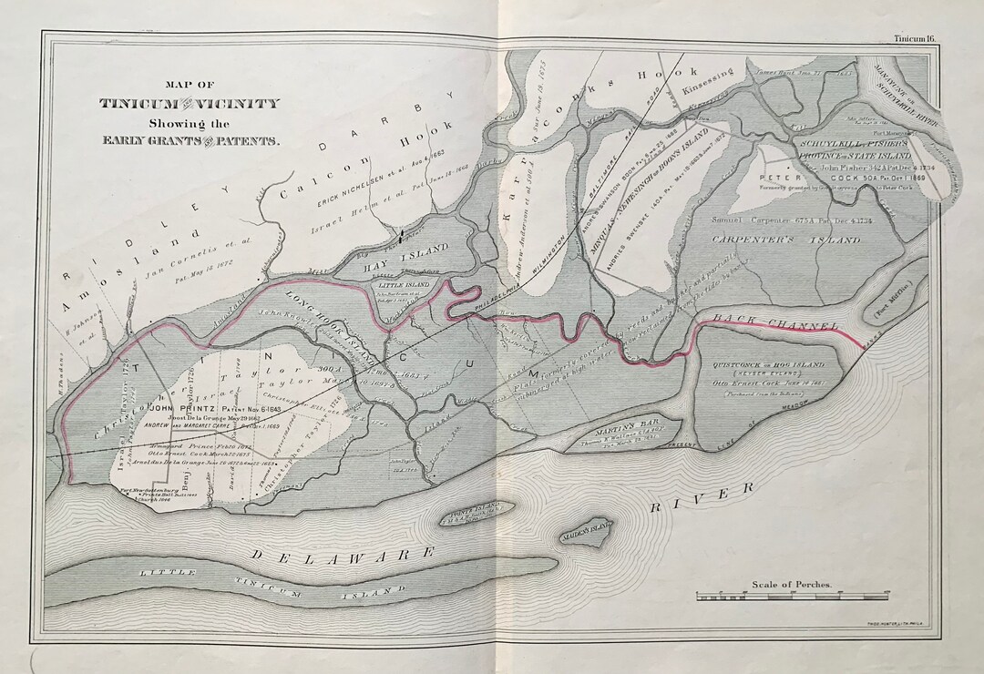 Tinicum Map, Original 1880 Delaware County Atlas, John Heinz Refuge ...