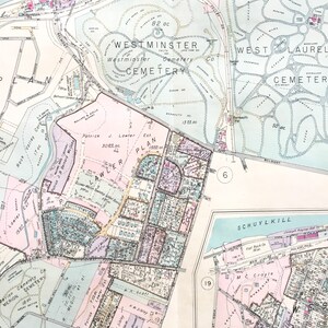 Original Main Line Atlas Map of 1937 Lower Merion Township Montgomery ...
