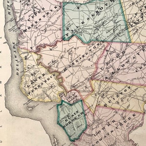 Salem County Map, Original 1876 New Jersey Atlas, Pittsgrove ...