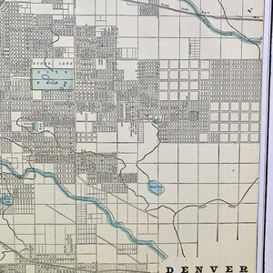 Antique Denver Map, Original 1895 Crams Atlas Map, Denver Colorado ...