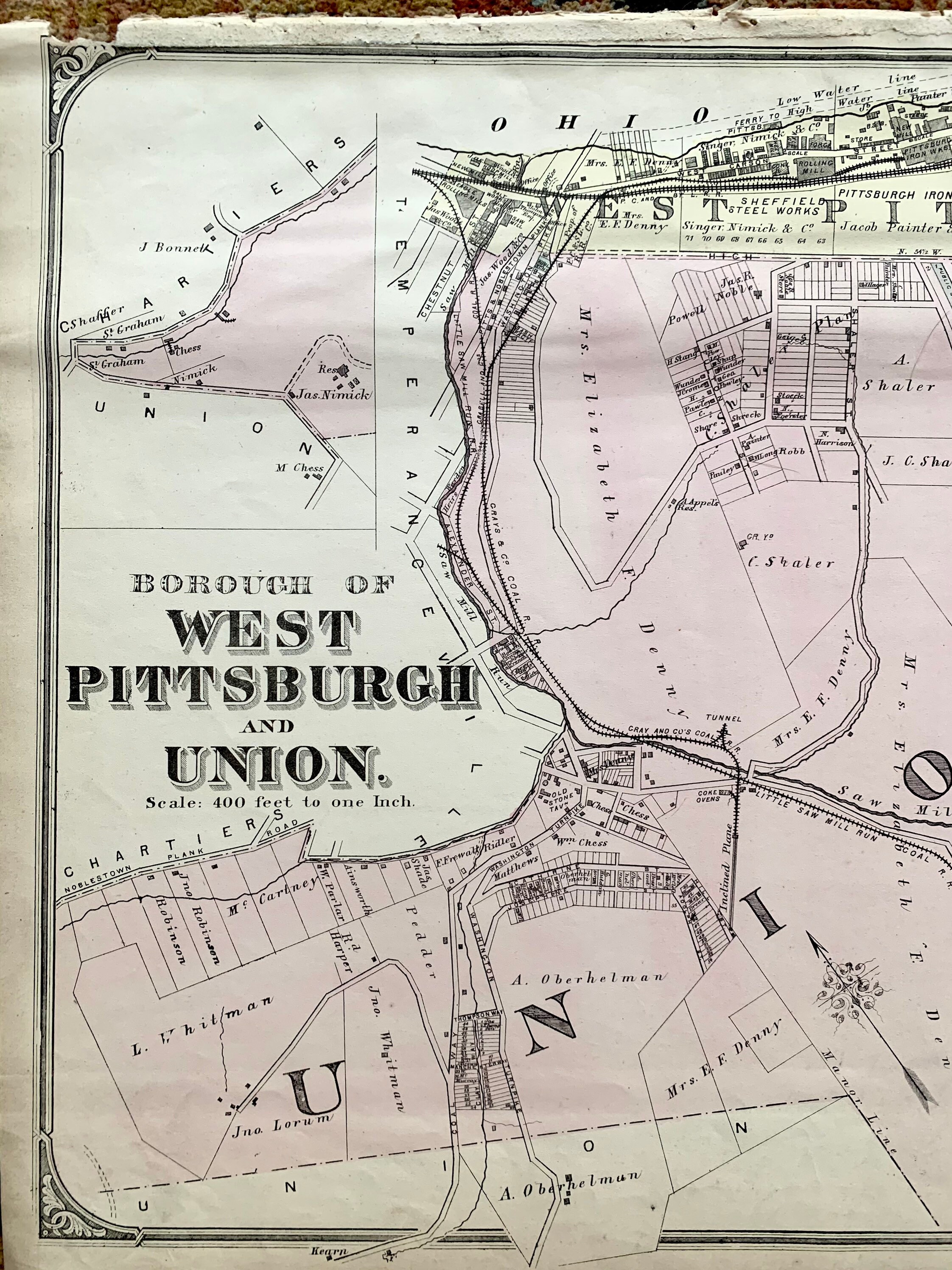 Duquesne Heights Map Original 1872 Pittsburgh Atlas West End - Etsy