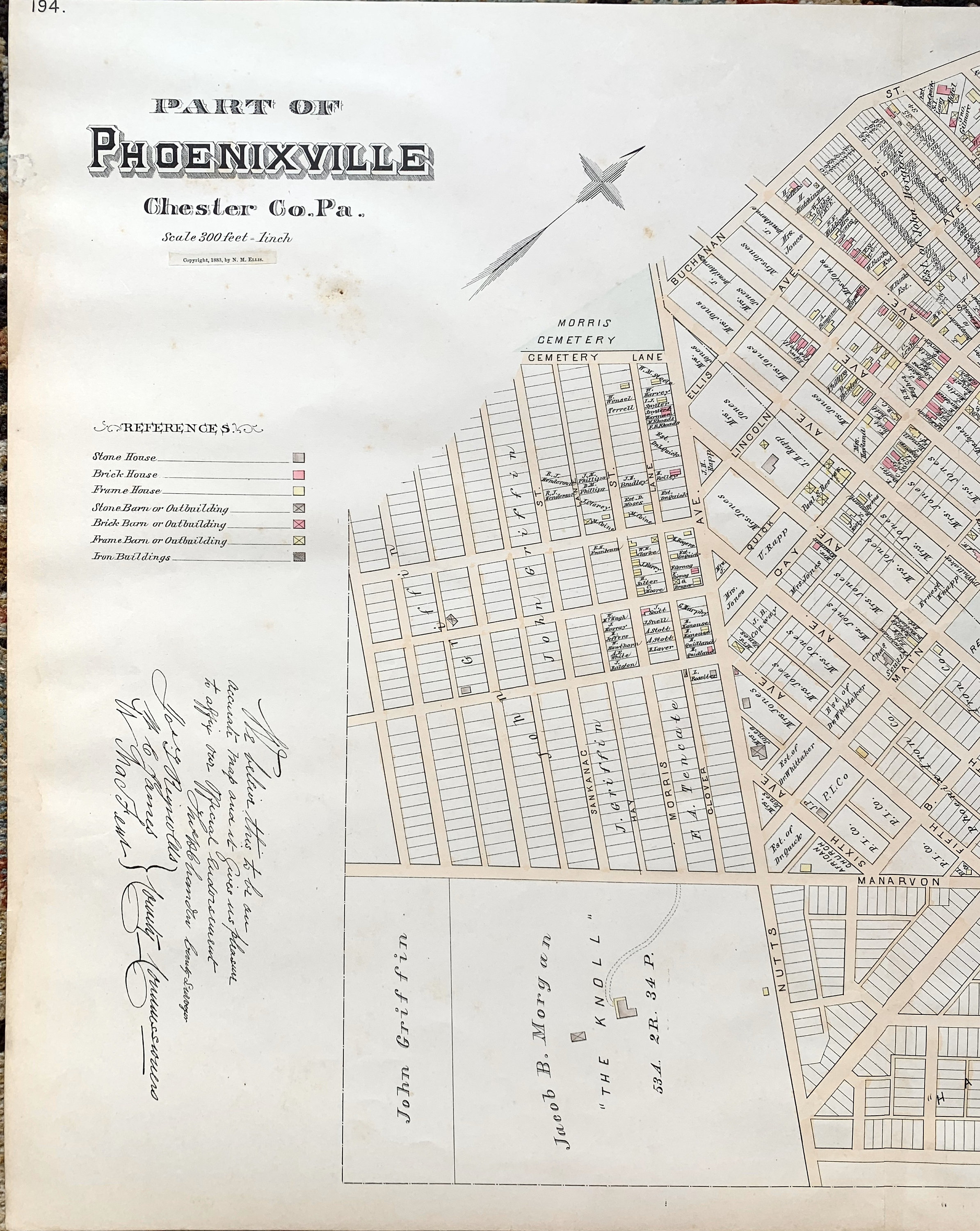 Phoenixville Map, Original 1883 Chester County Pennsylvania Farm Atlas ...