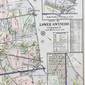 Lower Gwynedd Map, Upper Gwynedd, Original 1916 North Penn Atlas ...