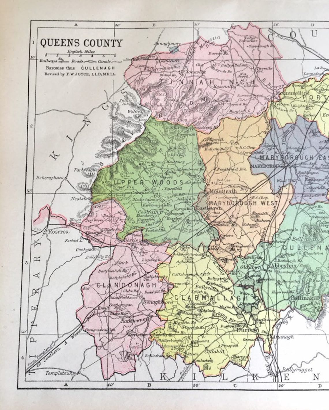 Queens County 1902 Atlas of Ireland Map Cullenagh - Etsy