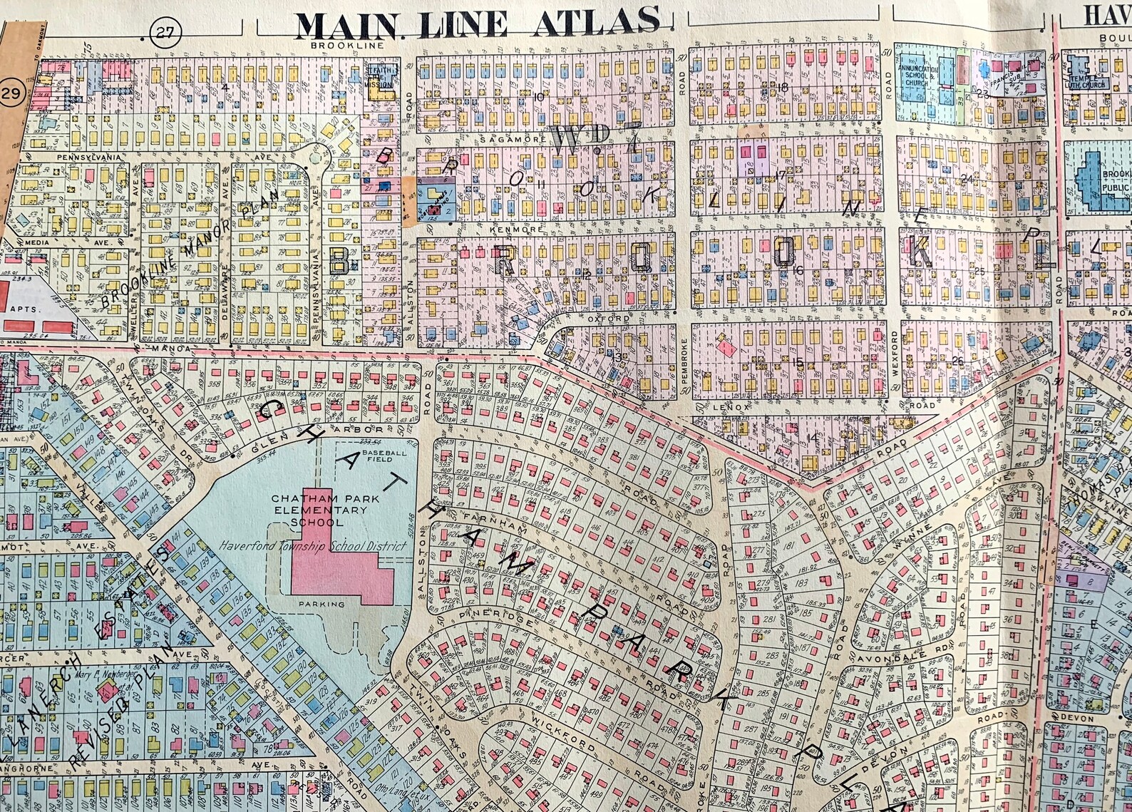 Havertown Map Llanerch Map Original 1961 Main Line - Etsy