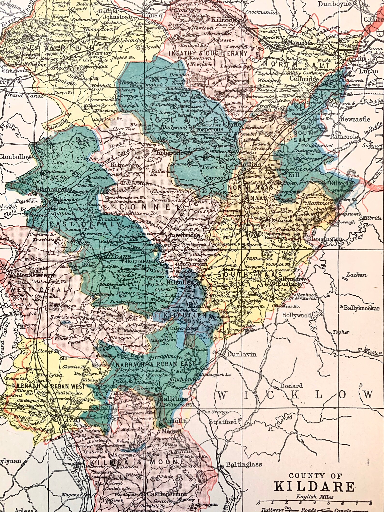 Kildare Map, Original 1900 Ireland Atlas Map, County of Kildare. - Etsy
