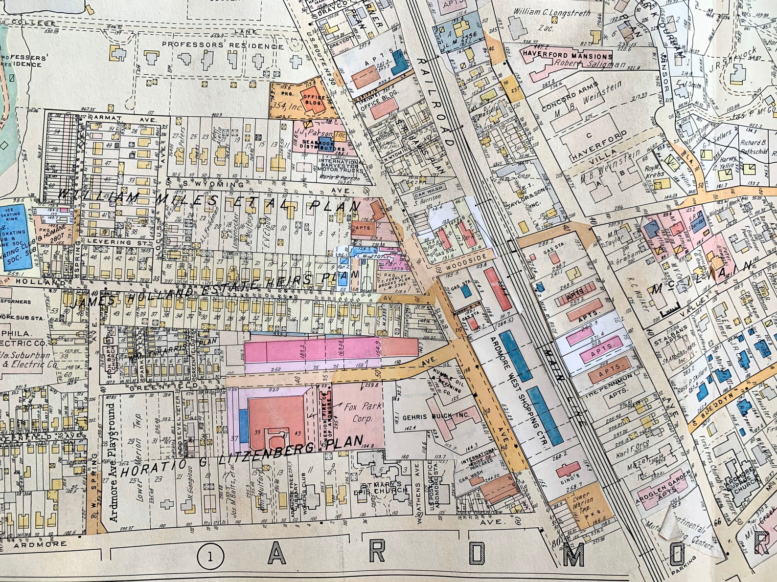 Haverford Map Original 1961 Pennsylvania Main Line Railroad - Etsy