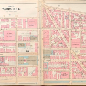 Fairmount Map, Spring Garden Map, Original 1907 City of Philadelphia ...