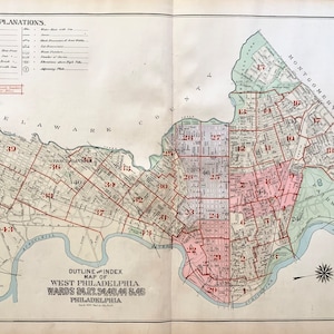 West Philadelphia Map, Original 1926 Index Map, Upenn, Philadelphia Zoo ...