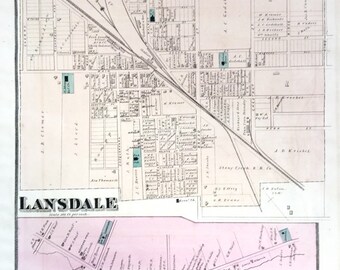 Perkiomen Map Original 1877 Montgomery County Atlas | Etsy