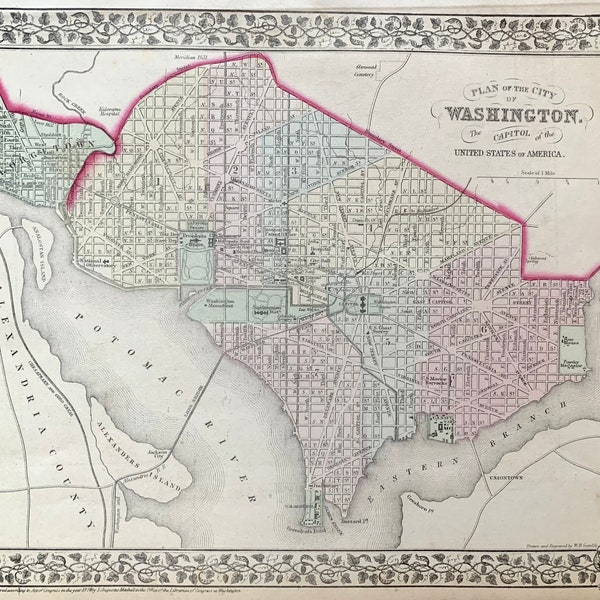 Washington Dc Map - Etsy