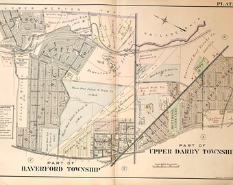 Upper Darby Map | Etsy