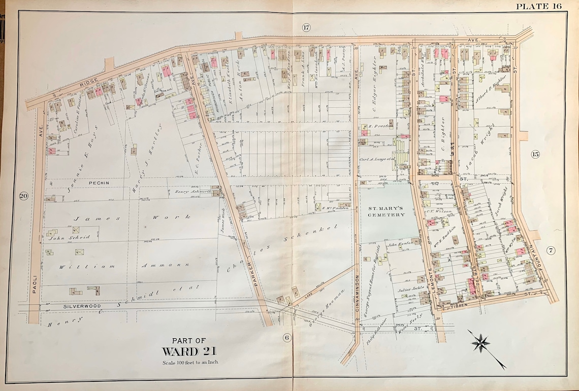 Roxborough Map Original 1911 City of Philadelphia Atlas - Etsy