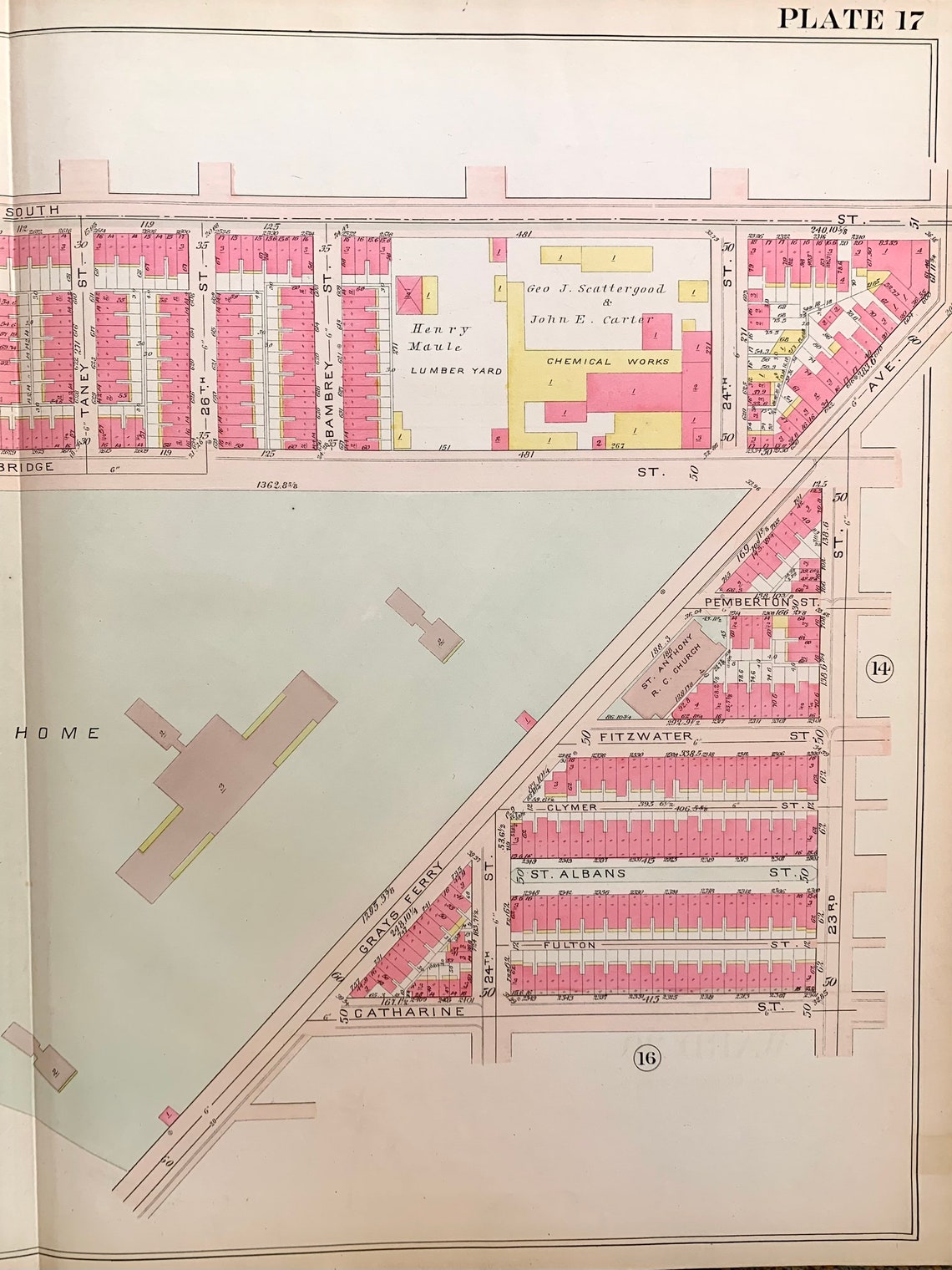 Fitler Square Map Naval Station Original 1905 South - Etsy
