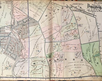 Home Décor penn Valley Belmont Driving Park Narberth Map Original 1881 ...