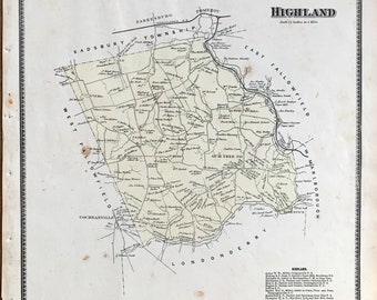 West Whiteland Township Map, Original 1873 Chester County Pennsylvania ...