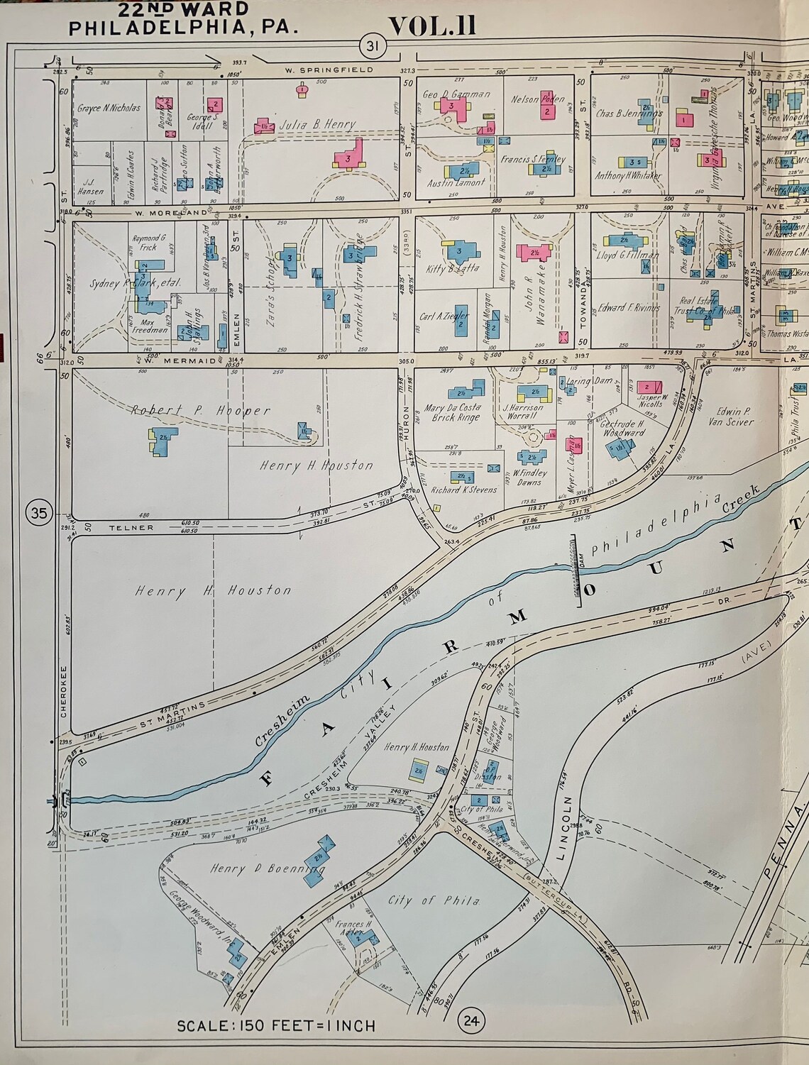 Chestnut Hill Map Original 1955 Philadelphia Atlas Allen - Etsy