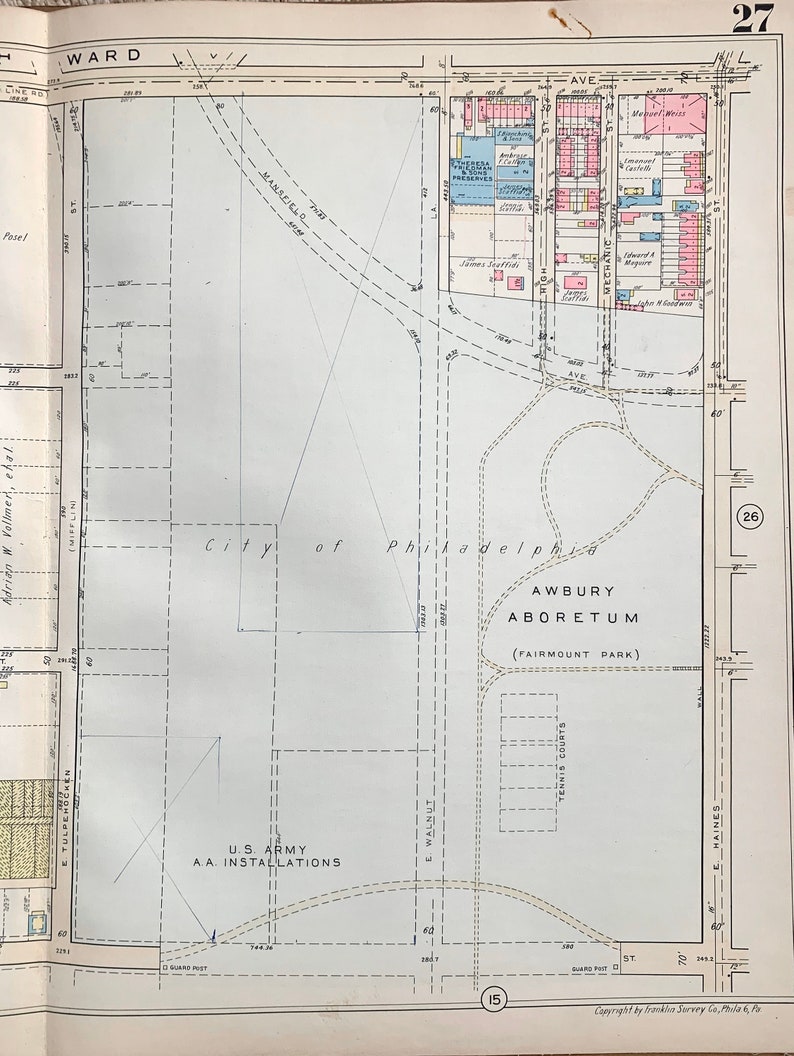 East Mount Airy Map, Germantown Map, Original 1955 City of Philadelphia ...