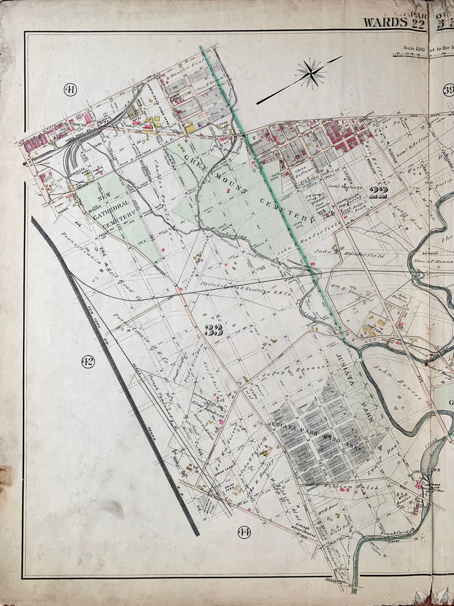 Frankford Map, Cedar Grove Map, North Philadelphia Map, Original 1910 ...