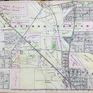Haverford Township Map, Original 1919 Main Line Atlas, Ardmore ...