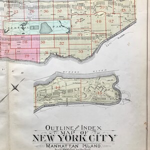 Manhattan Map, Original 1894 New York City Atlas, Central Park, the Big ...