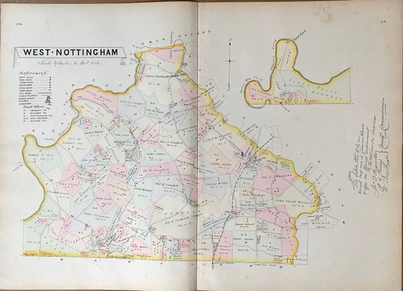 1883 West Nottingham Township Map Original Chester County | Etsy