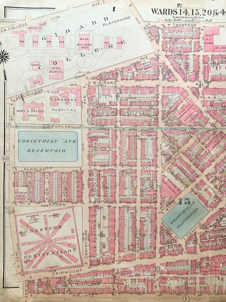 Eastern State Penitentiary Map Original 1922 Philadelphia - Etsy